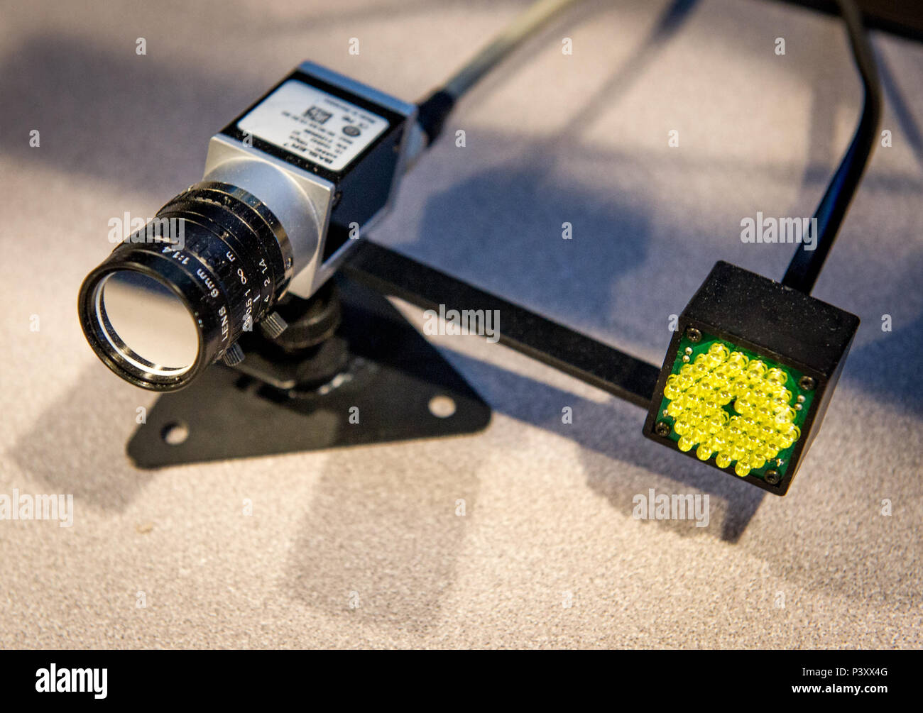 One of the cameras used to track eye movement, blink rate and pupil ...