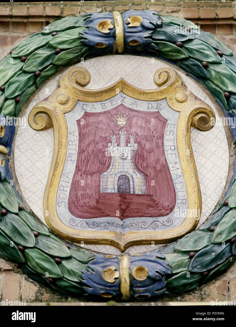 ESCUDO DE SORIA EN MOSAICO. Location: ESPAÑA SQUARE, SEVILLA, SEVILLE ...
