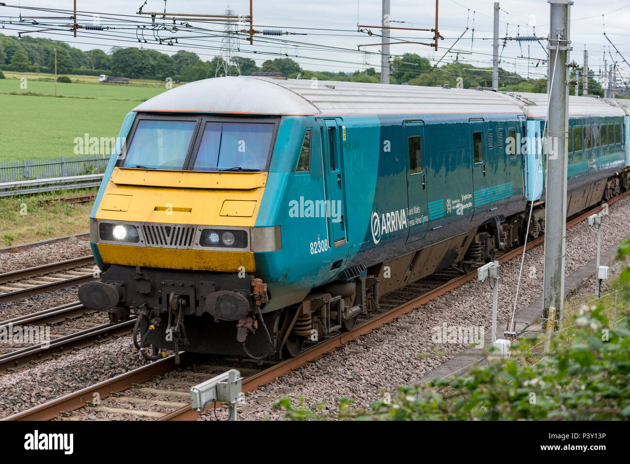 Arriva Wales Class 82 train West Coast Main Line Winwick Stock Photo ...
