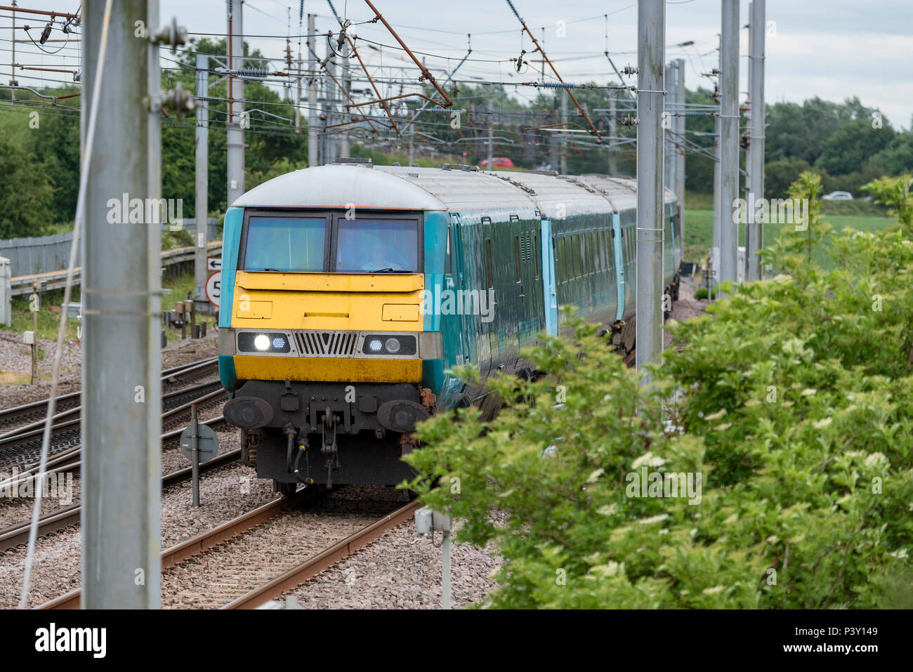 Arriva Wales Class 82 train West Coast Main Line Winwick Stock Photo ...