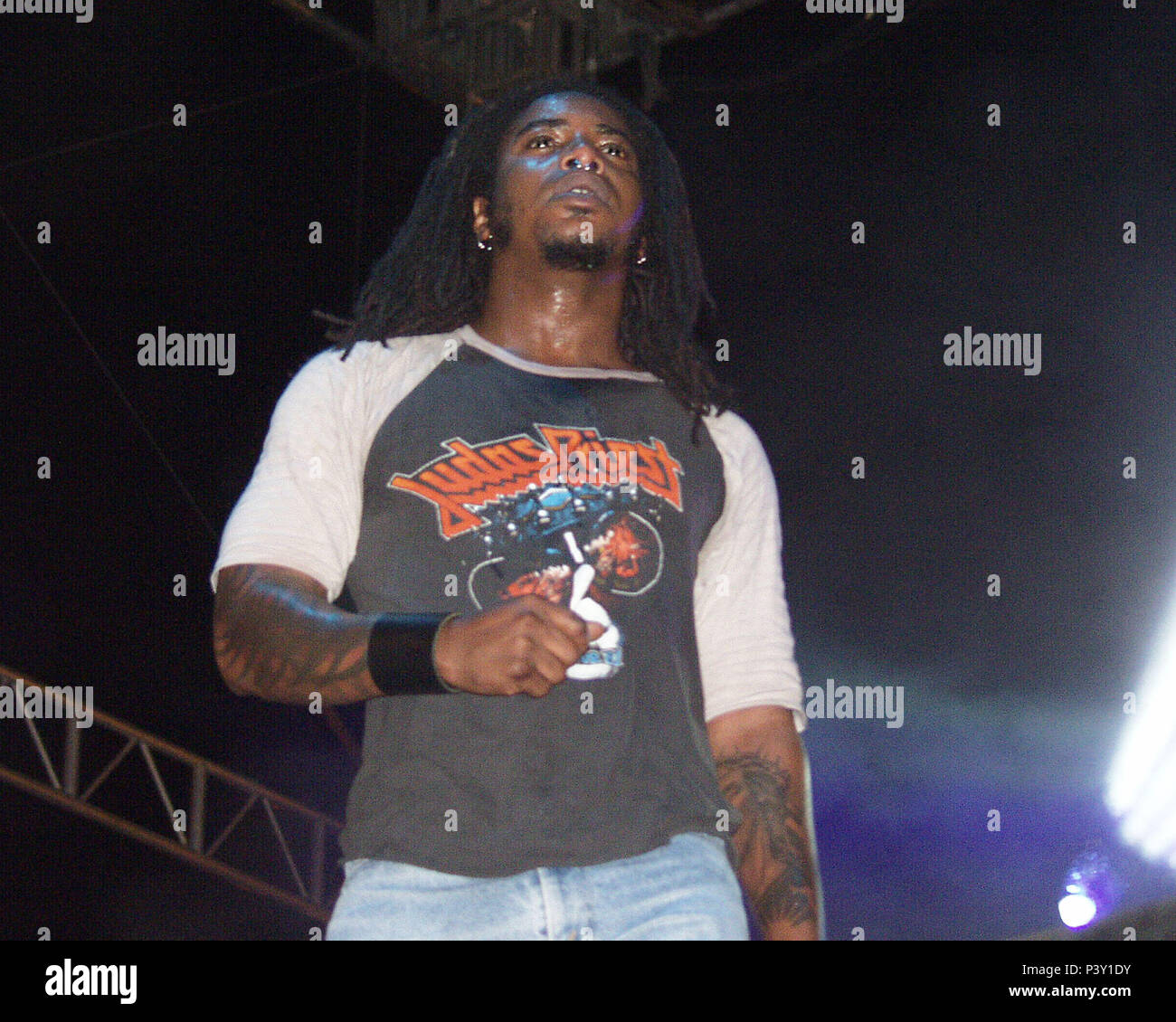 ATLANTA, GA - SEPTEMBER 21: Lajon Witherspoon of Sevendust performs ...