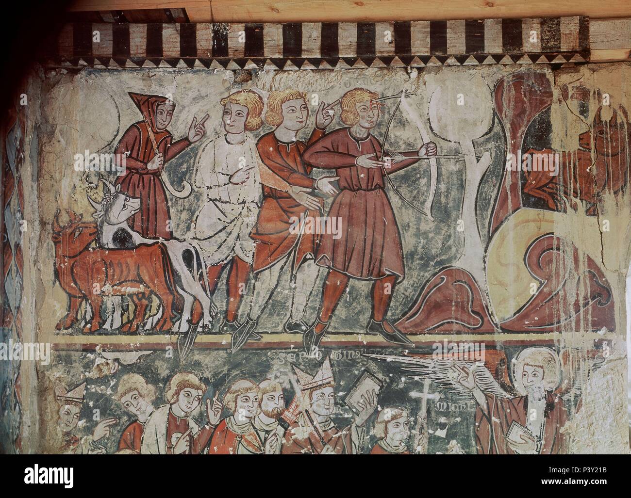 PINTURA MURAL - SIGLO XIII. Location: ST. MICHAEL'S CHURCH, BARLUENGA ...