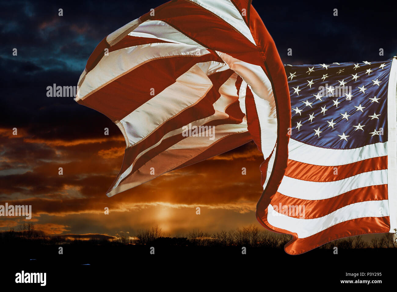 American Flag Waving Background Orange 5,636 American Flag Waving