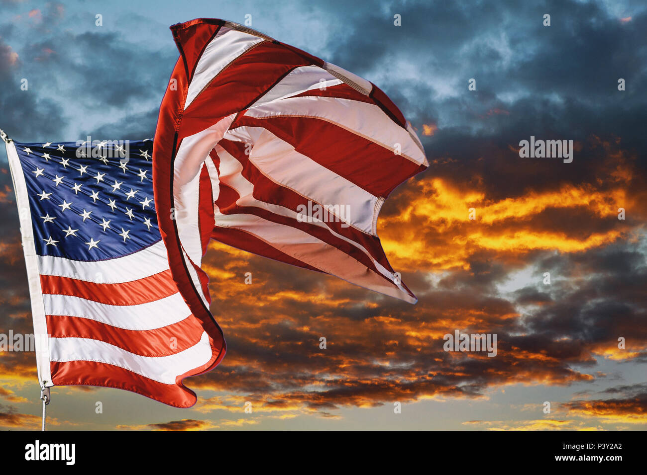 American Flag Sky Sunset