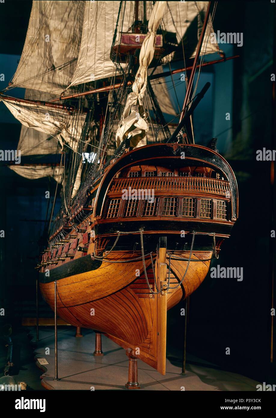 MODELO A ESCALA DEL NAVIO REAL BORBON DE 112 CAÑONES -1818 - VISTA ...