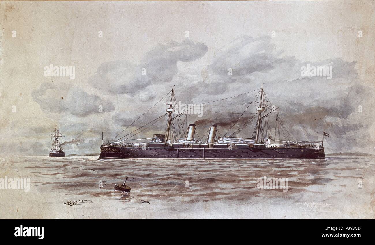 NAVIO INSIGNIA "INFANTA MARIA TERESA" - GUERRA DE CUBA - CRUCERO ...