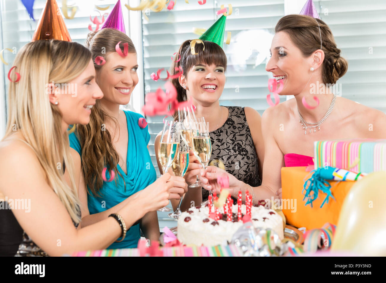 Women drink champagne hi-res stock photography and images - Alamy
