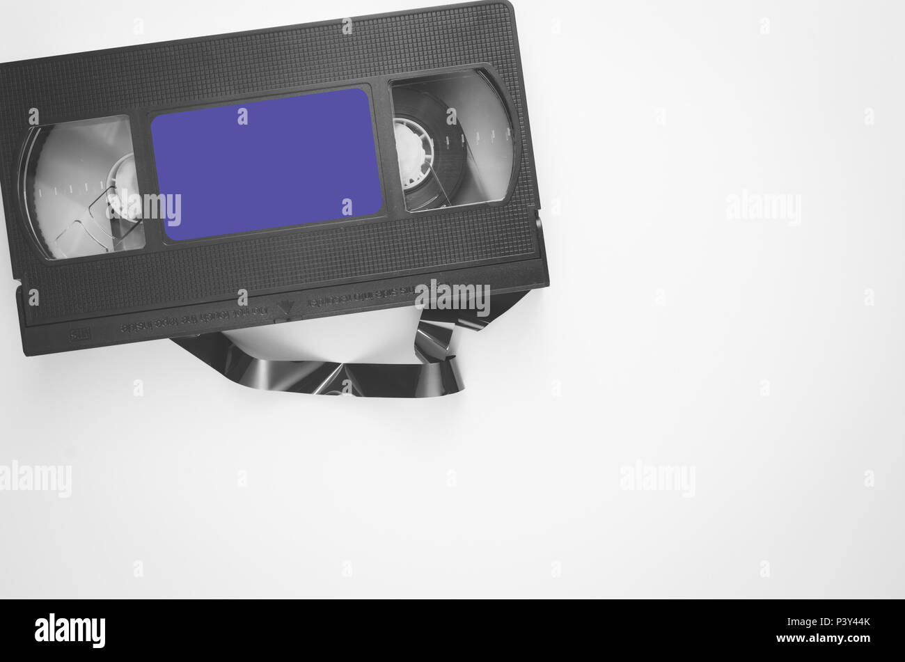 VHS compact magnetic tape analog recording cassette - top view Stock ...