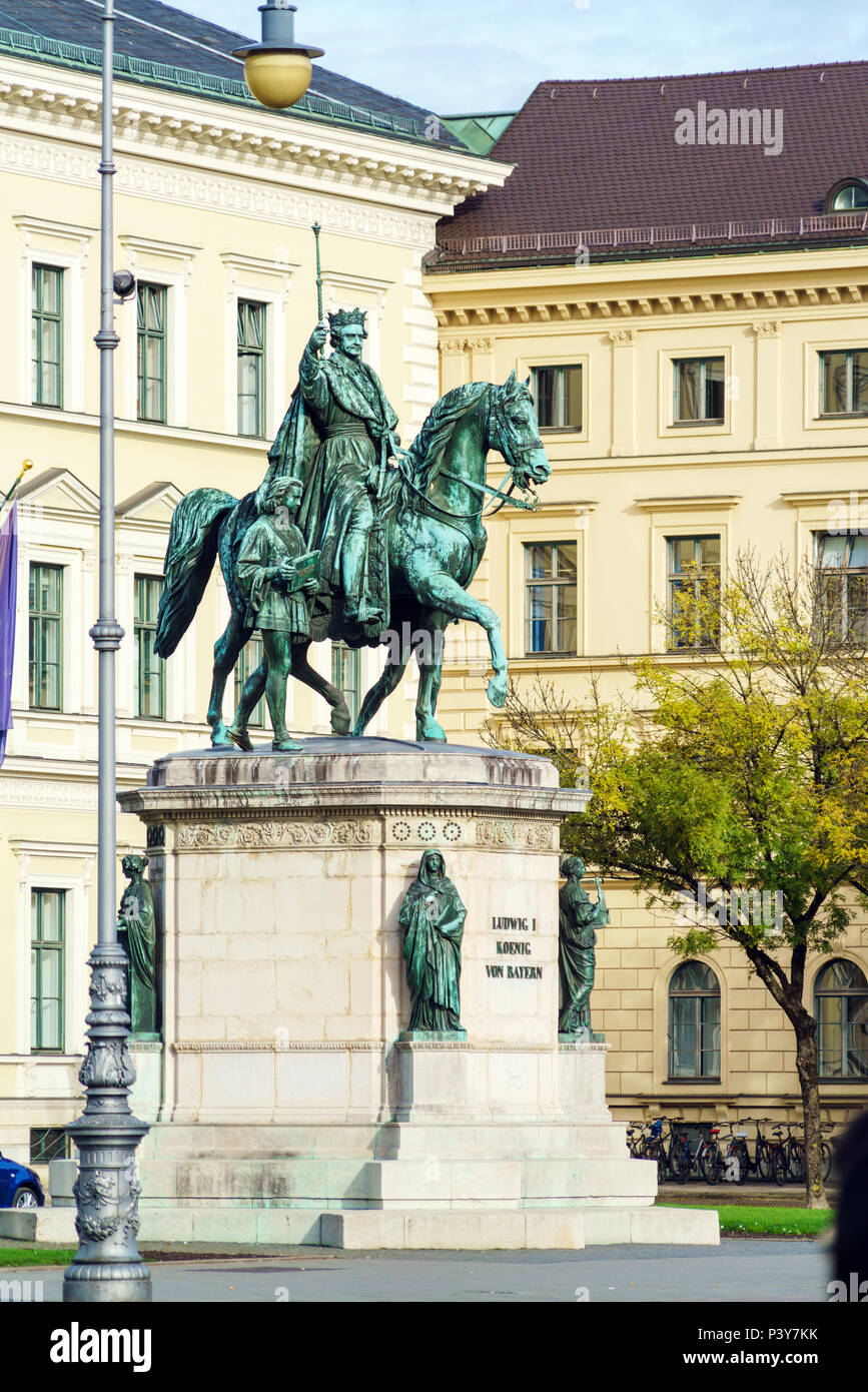 Equestrian statue of Ludwig I of Bavaria (1862) by Max von Widnmann at ...
