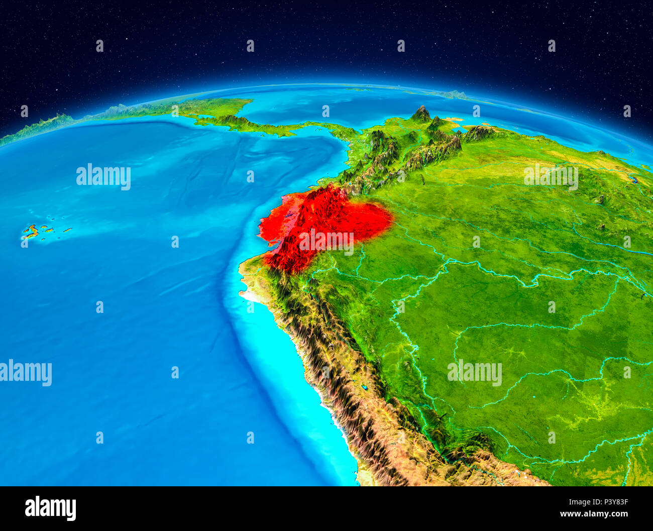 Ecuador satellite image hi-res stock photography and images - Alamy