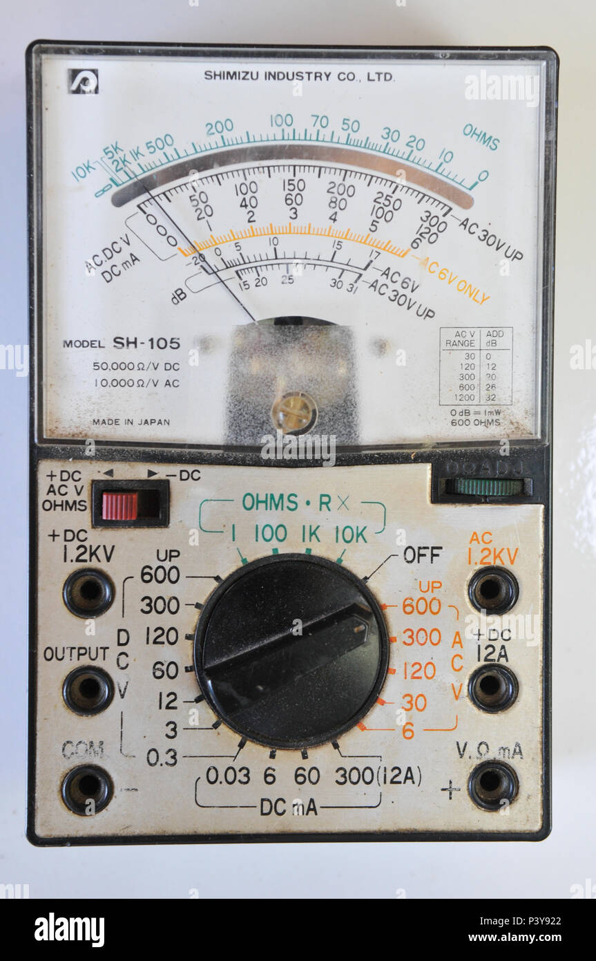 Ohmímetro analógico, instrumento de medida elétrica Stock Photo - Alamy