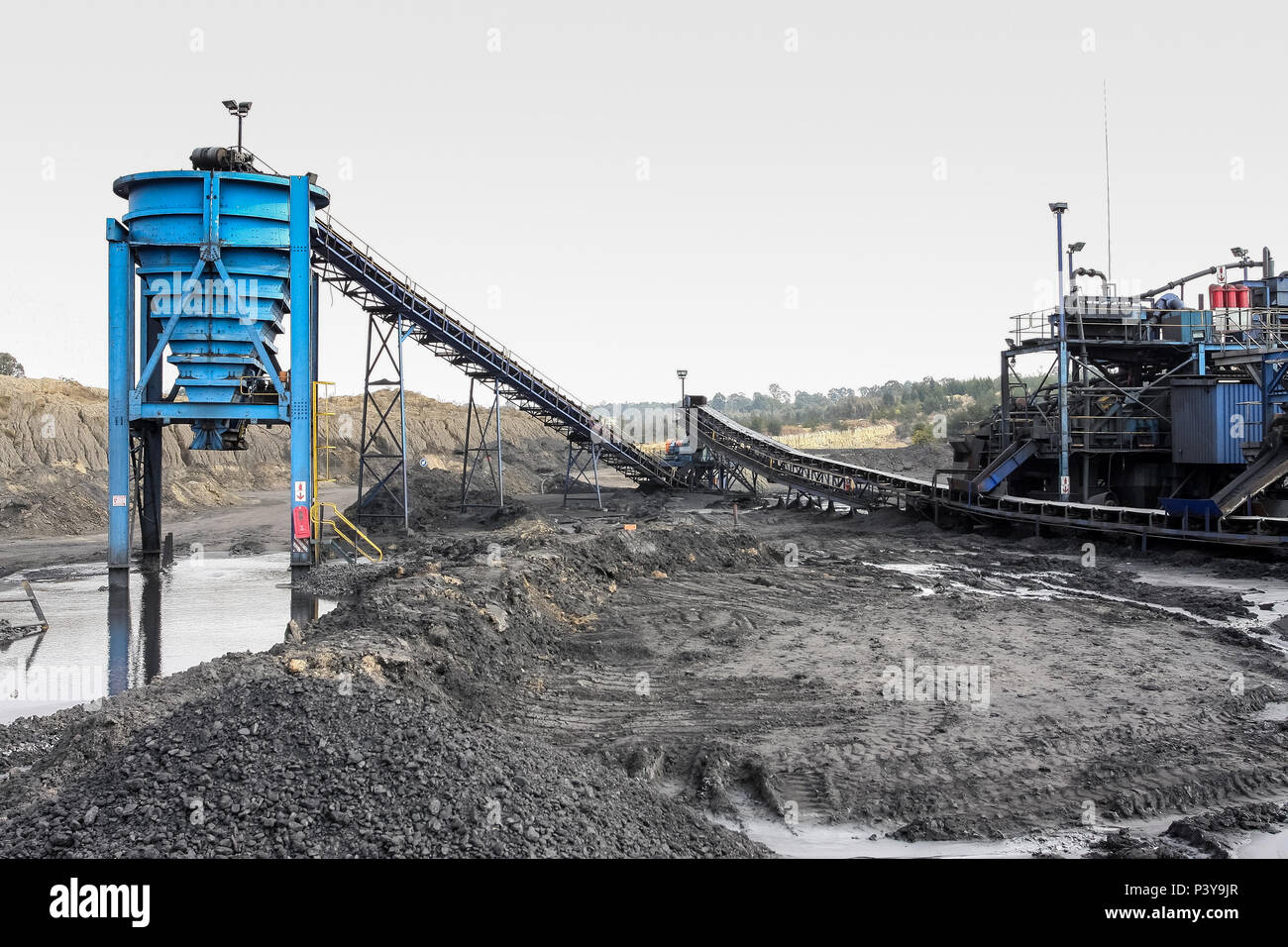 Industrial equipment used for washing and processing coal after it is ...