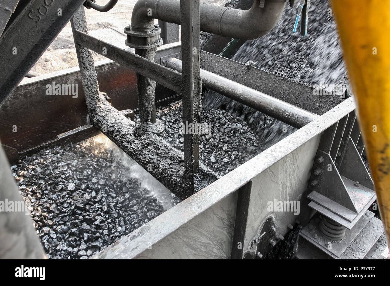 Industrial equipment used for washing and processing coal after it is ...