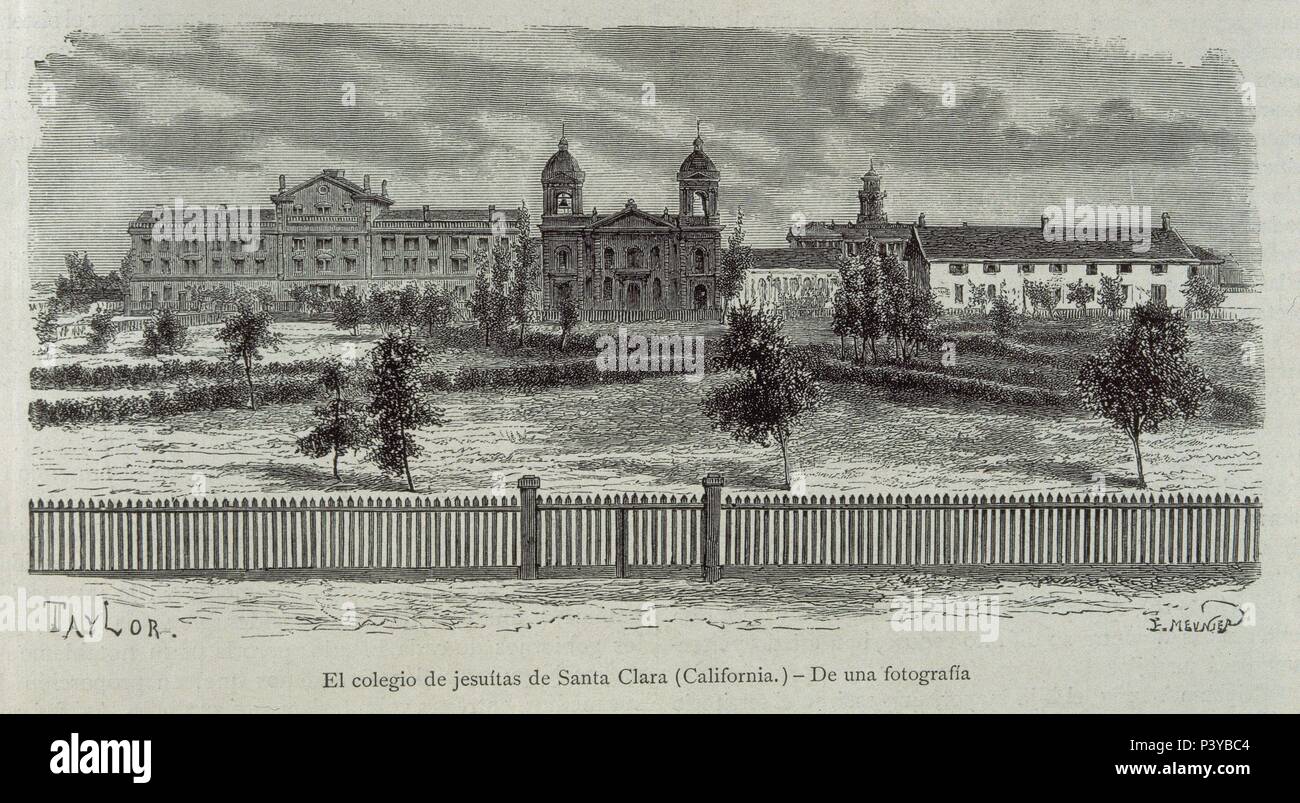 GRABADO-COLEGIO DE JESUITAS DE STA CLARA(CALIFORNIA Stock Photo - Alamy