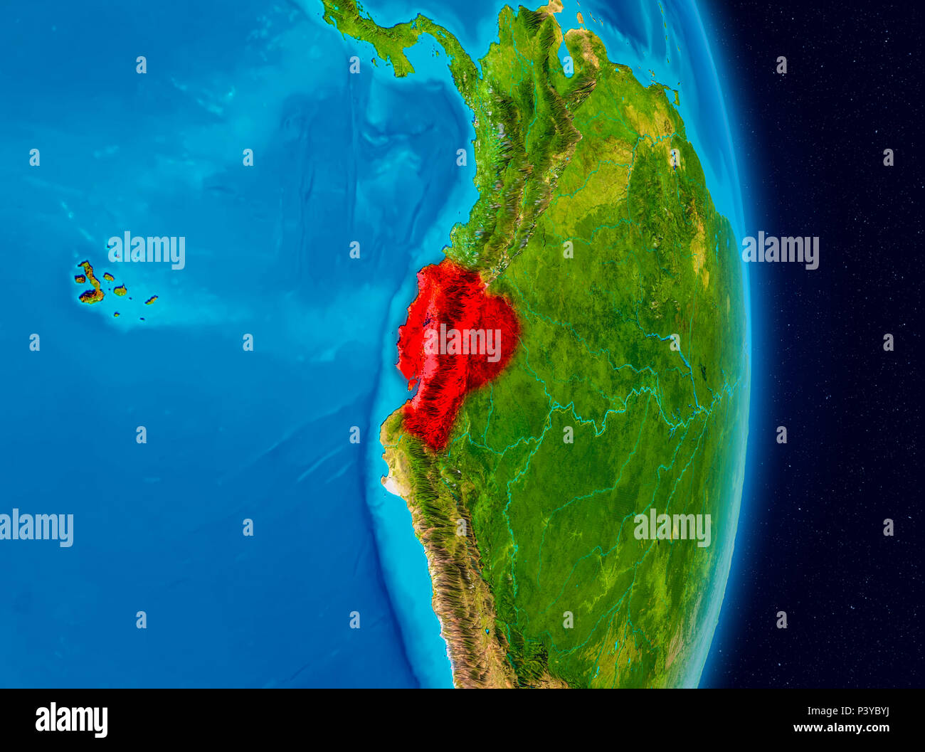 Ecuador satellite image hi-res stock photography and images - Alamy