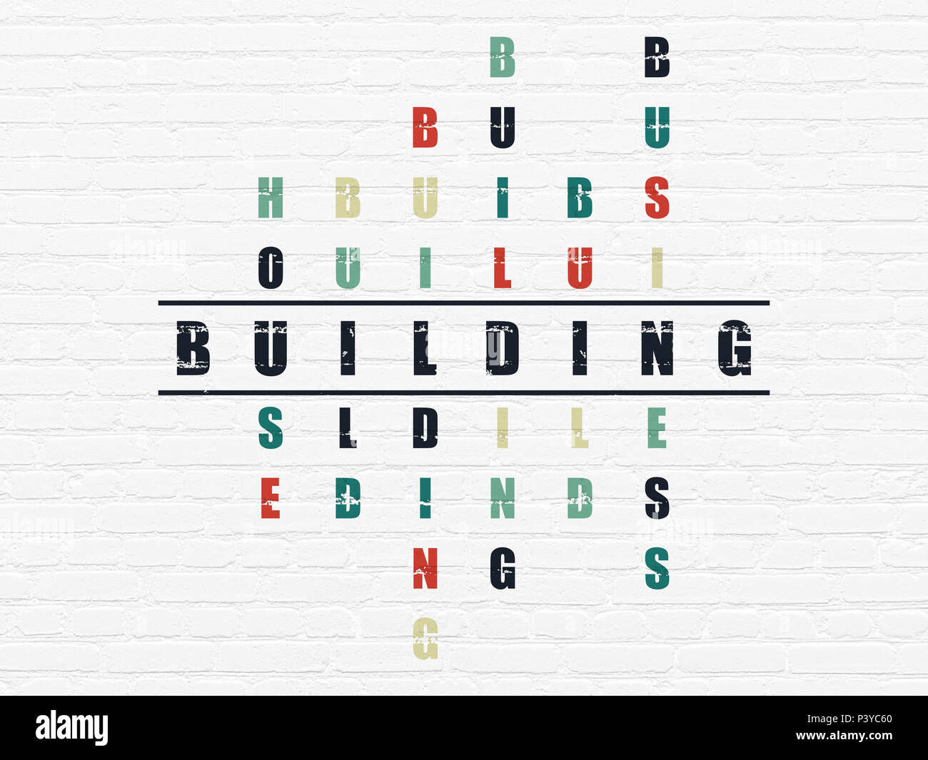 Construction concept: Building in Crossword Puzzle Stock Photo - Alamy