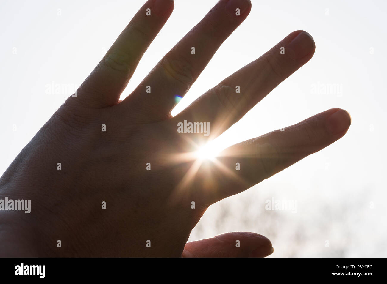 Hand shines hi-res stock photography and images - Alamy