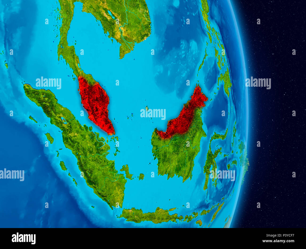 Highlighted satellite image of malaysia hi-res stock photography and ...