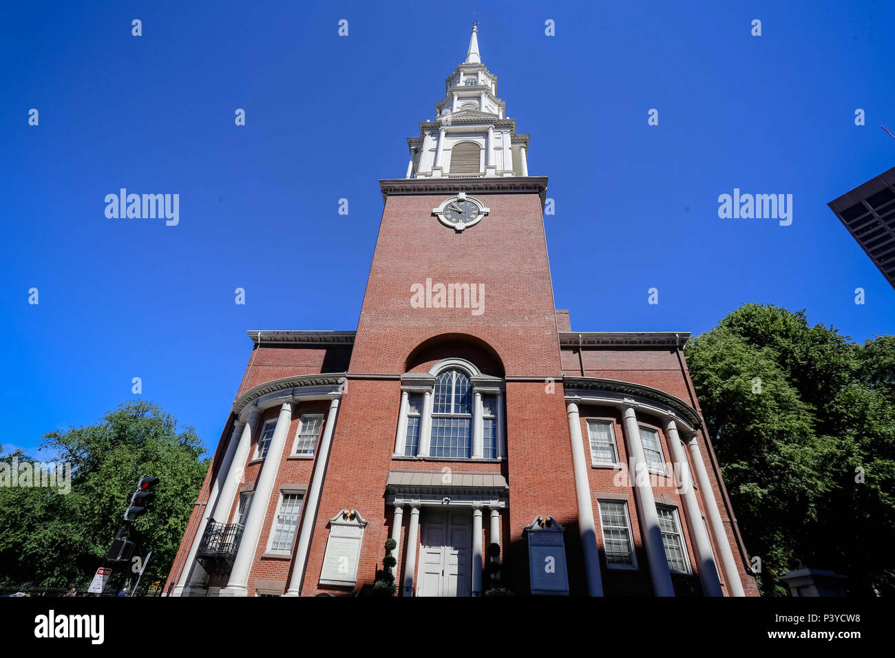 Vista da Cidade Boston Massachusetts, Park Street Church Stock Photo ...