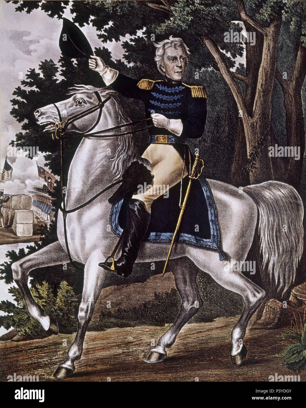 ANDREW JACKSON A CABALLO - SIGLO XIX Stock Photo - Alamy