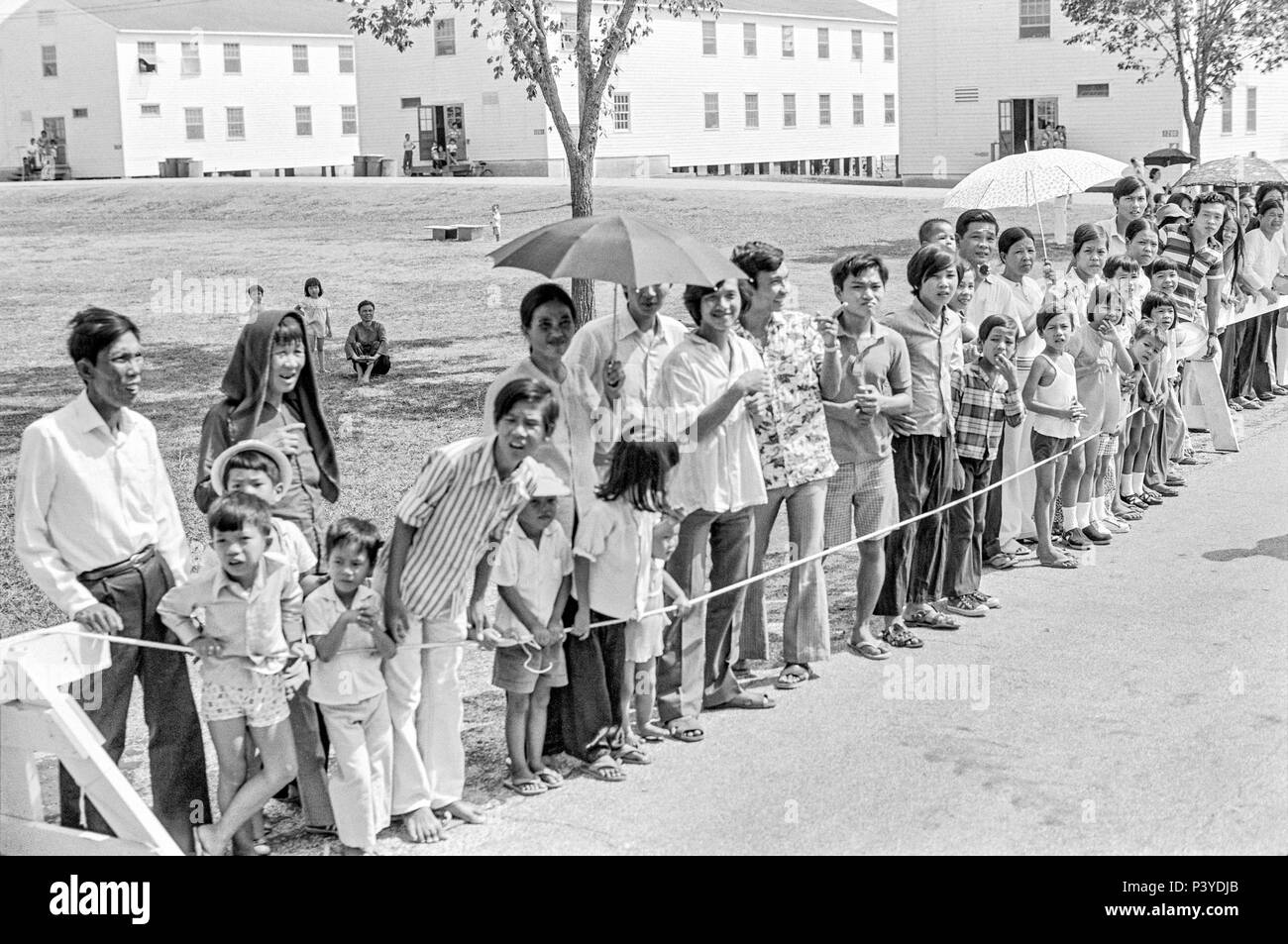 FORT SMITH, AR, USA - AUGUST 10, 1975 -- A line of newly-arrived ...