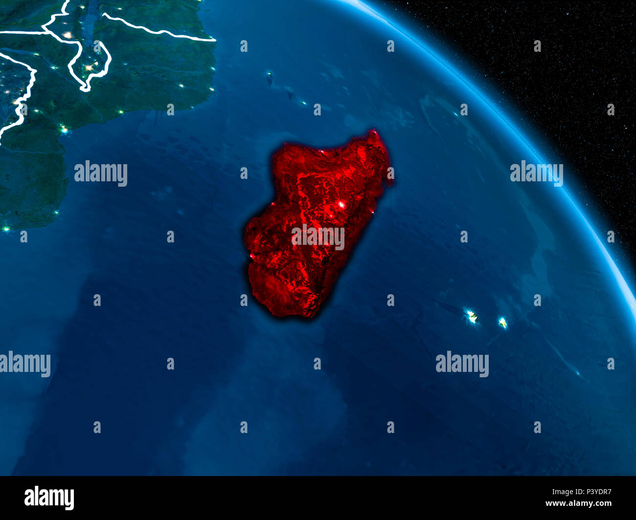 Highlighted satellite image of madagascar hi-res stock photography and ...