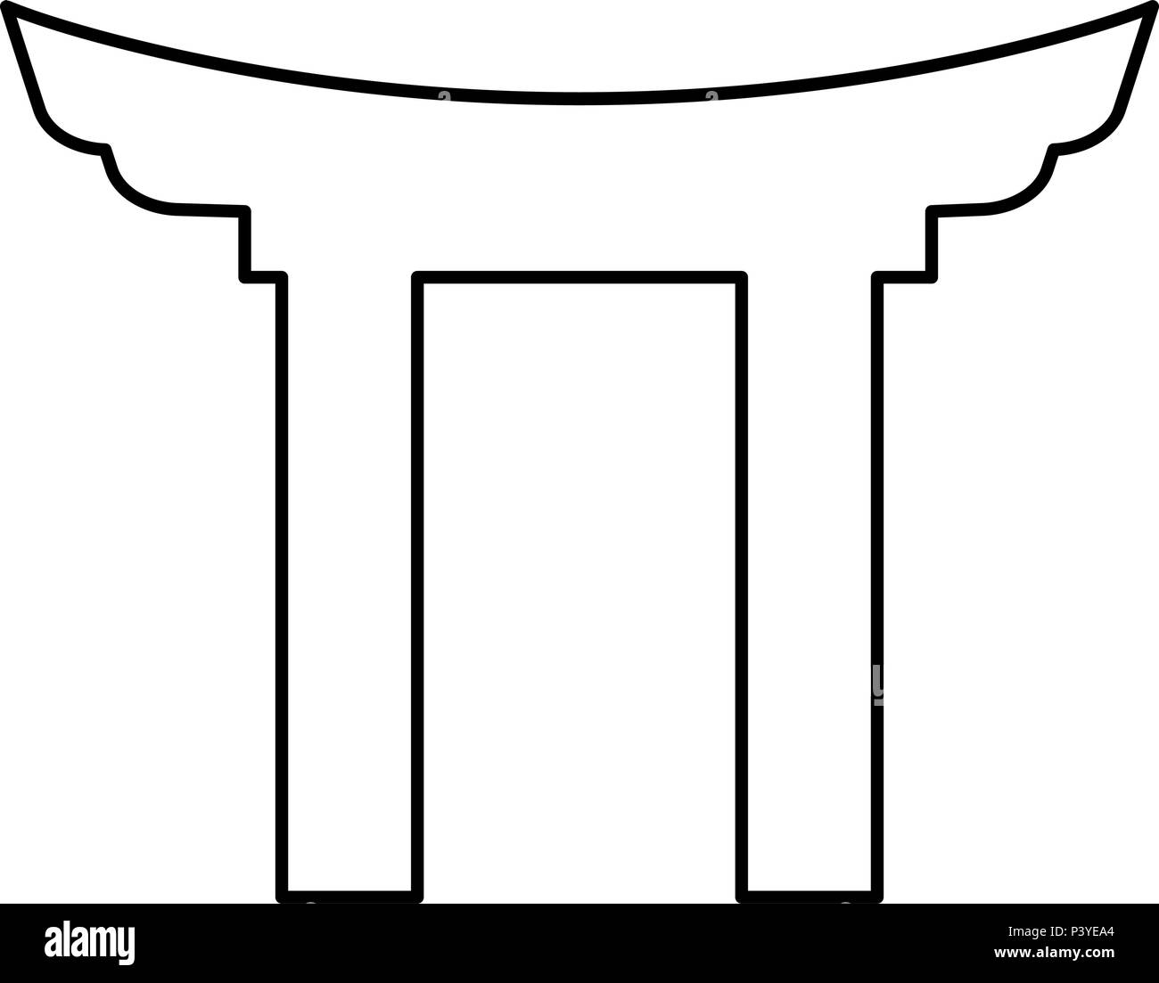 Chinese Gate icon black color vector I flat style simple image Stock ...