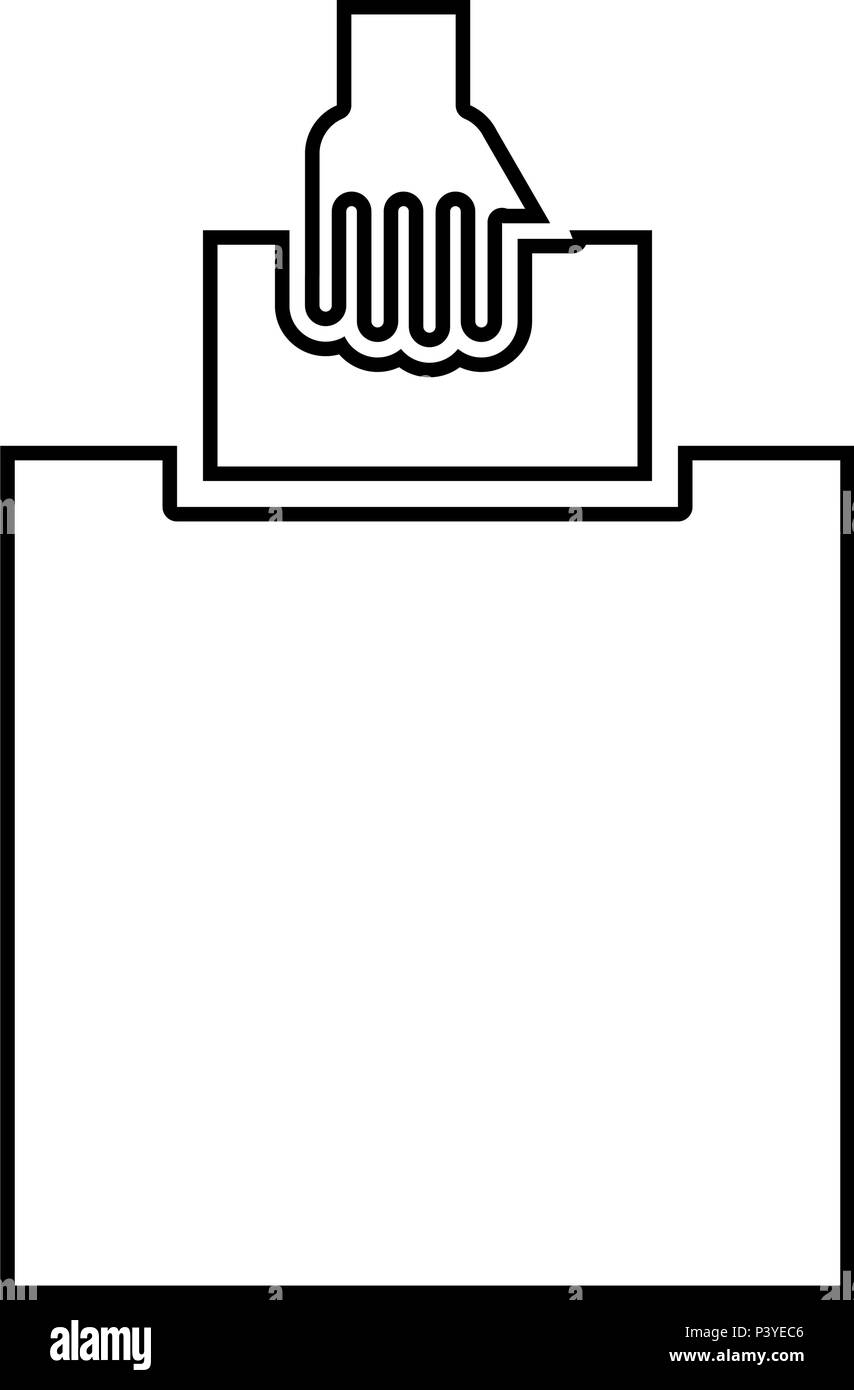 Hand puts a blank in a box for suggestion the voter throws a ticket ...