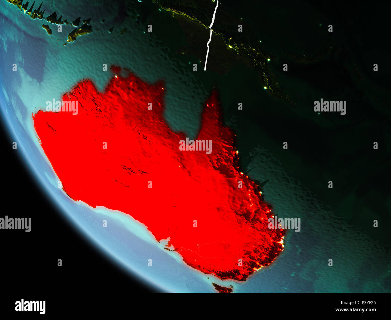 Australia detailed map highlighted hi-res stock photography and images ...
