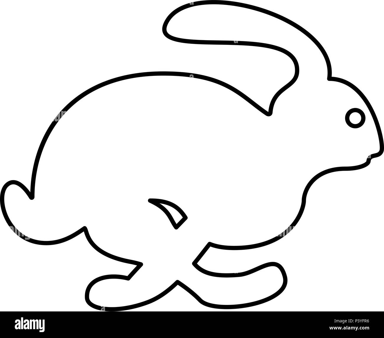 Rabbit hare concept speed icon black color vector I flat style simple ...