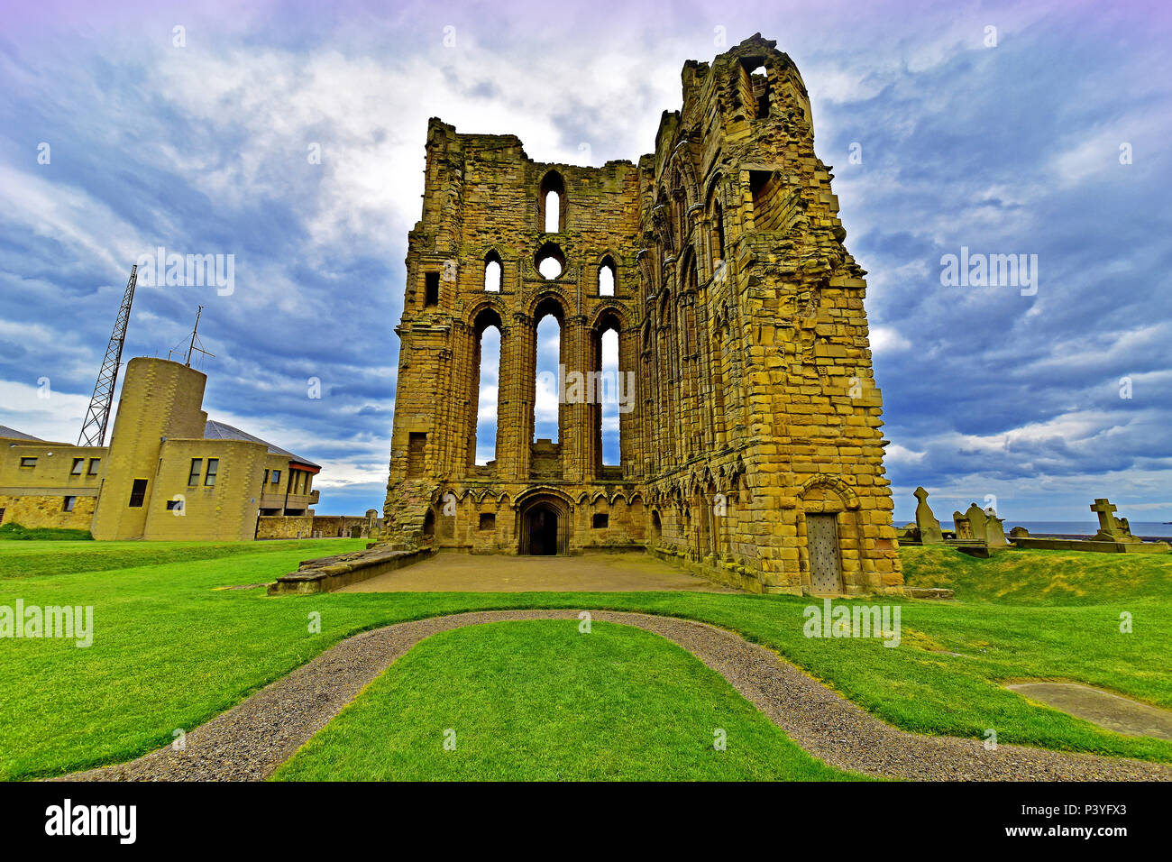 Tynemouth Priory ruins and area Stock Photo - Alamy