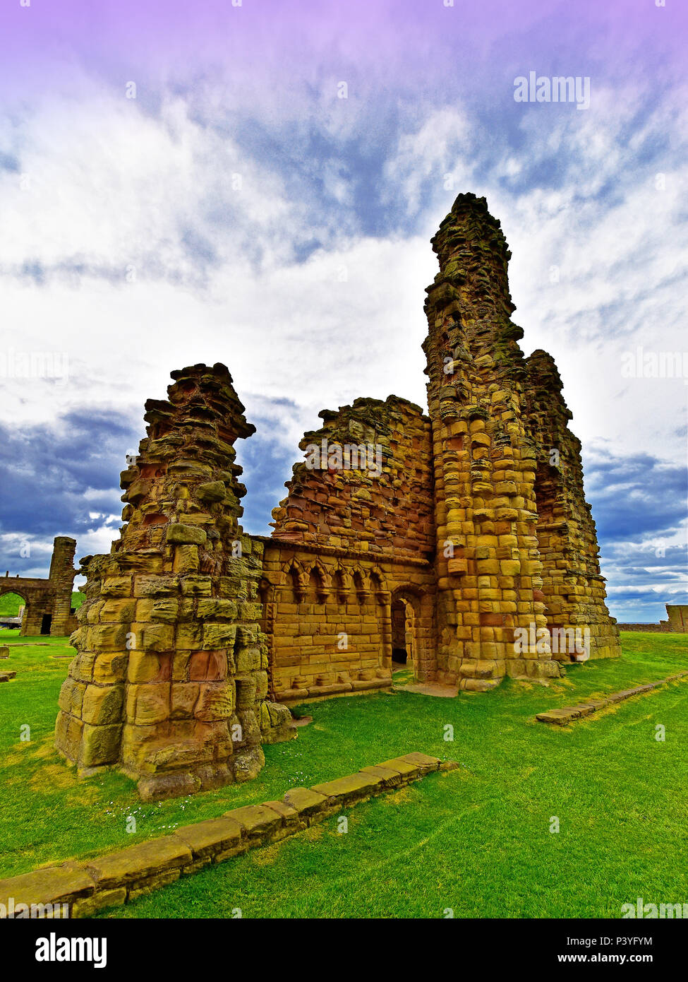 Tynemouth Priory ruins and area Stock Photo - Alamy