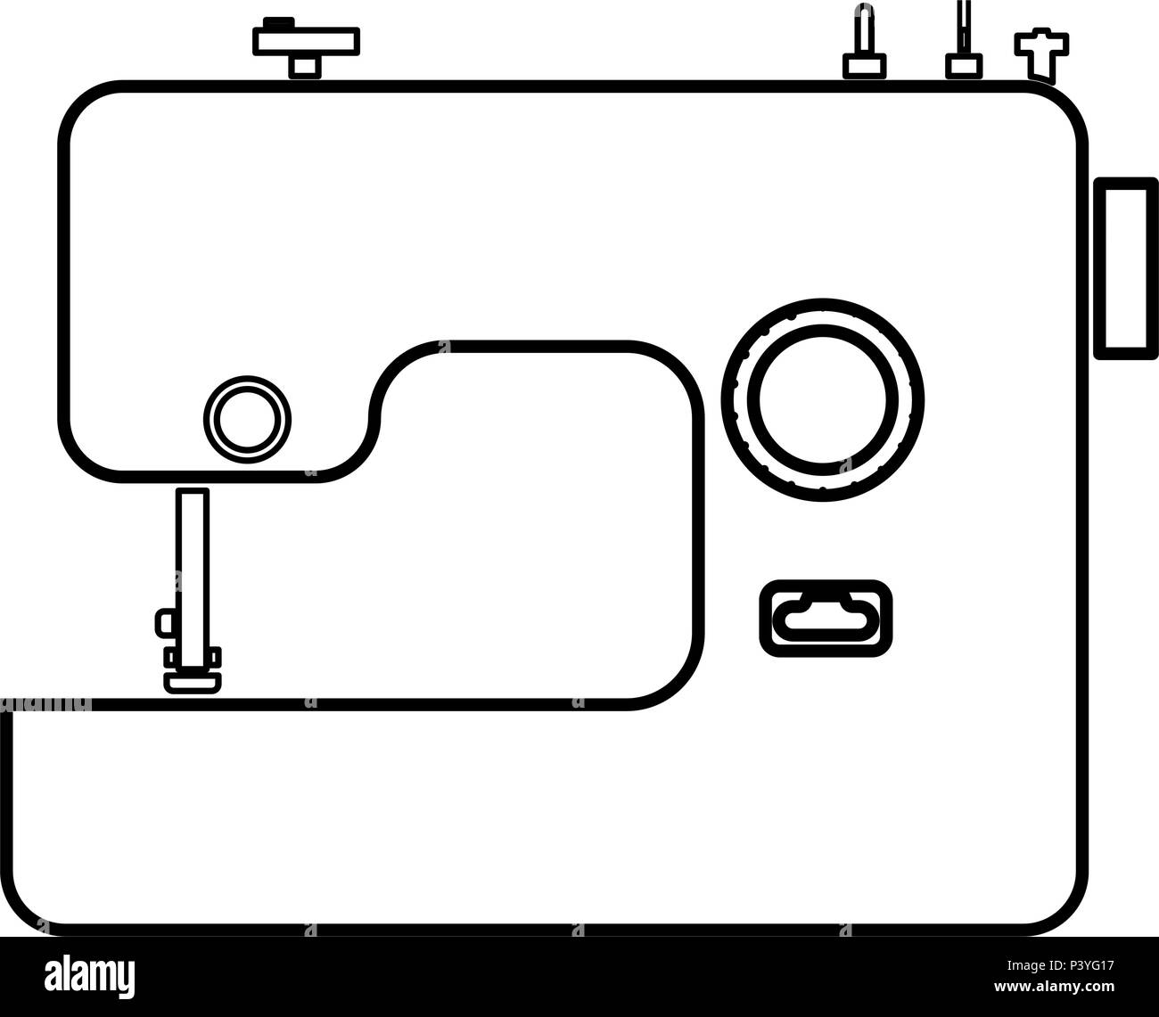 Sewing machine icon black color vector I flat style simple image Stock ...