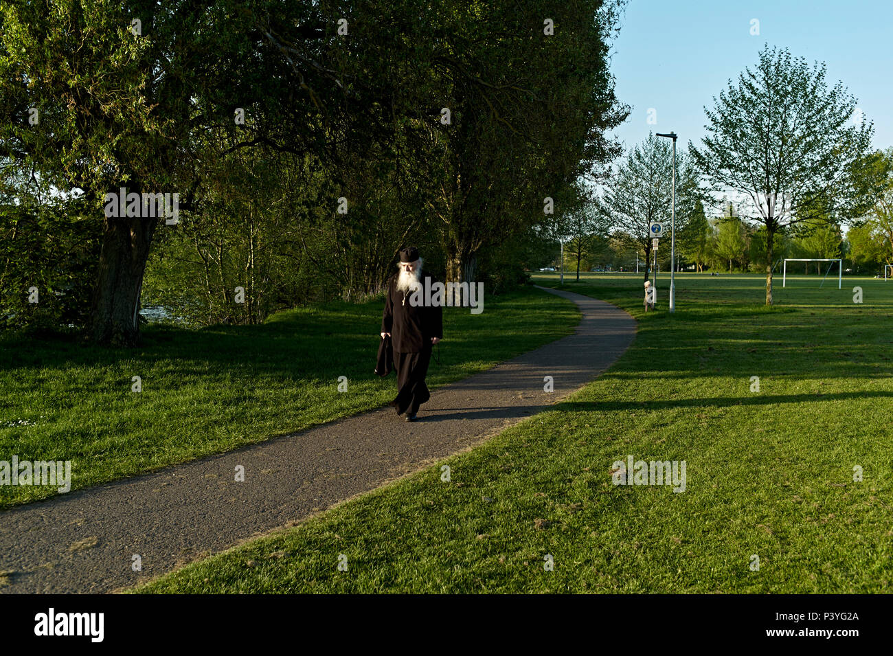 Greek Orthodox Priest taking an afternoon walk in his Vestments, Kings ...