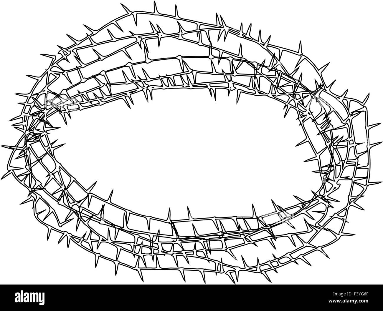 Thorn wreath or barbed wire icon black color vector I flat style simple ...
