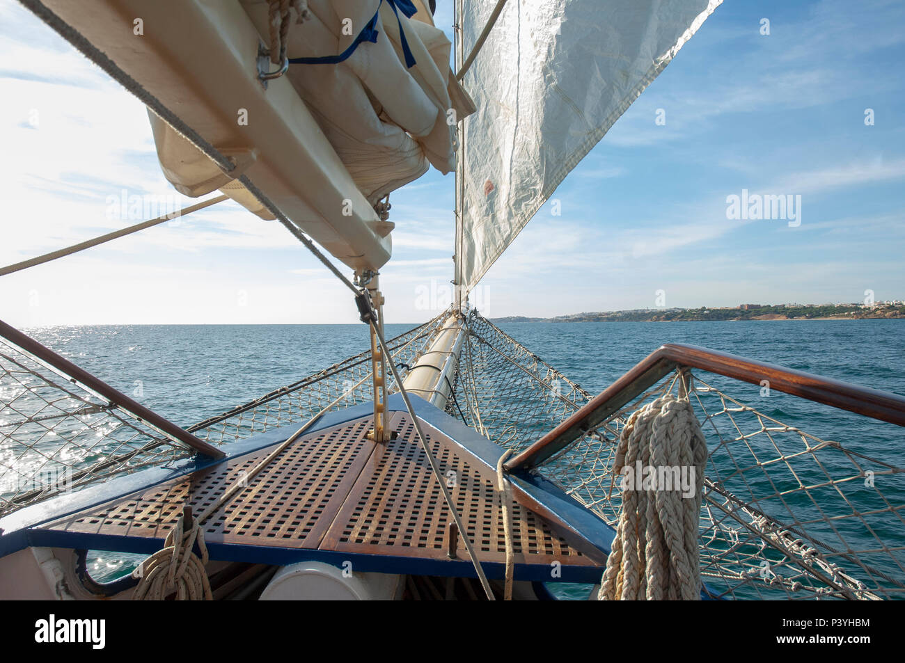 Sail away on a sail boat and relax to the oceans moves Stock Photo - Alamy