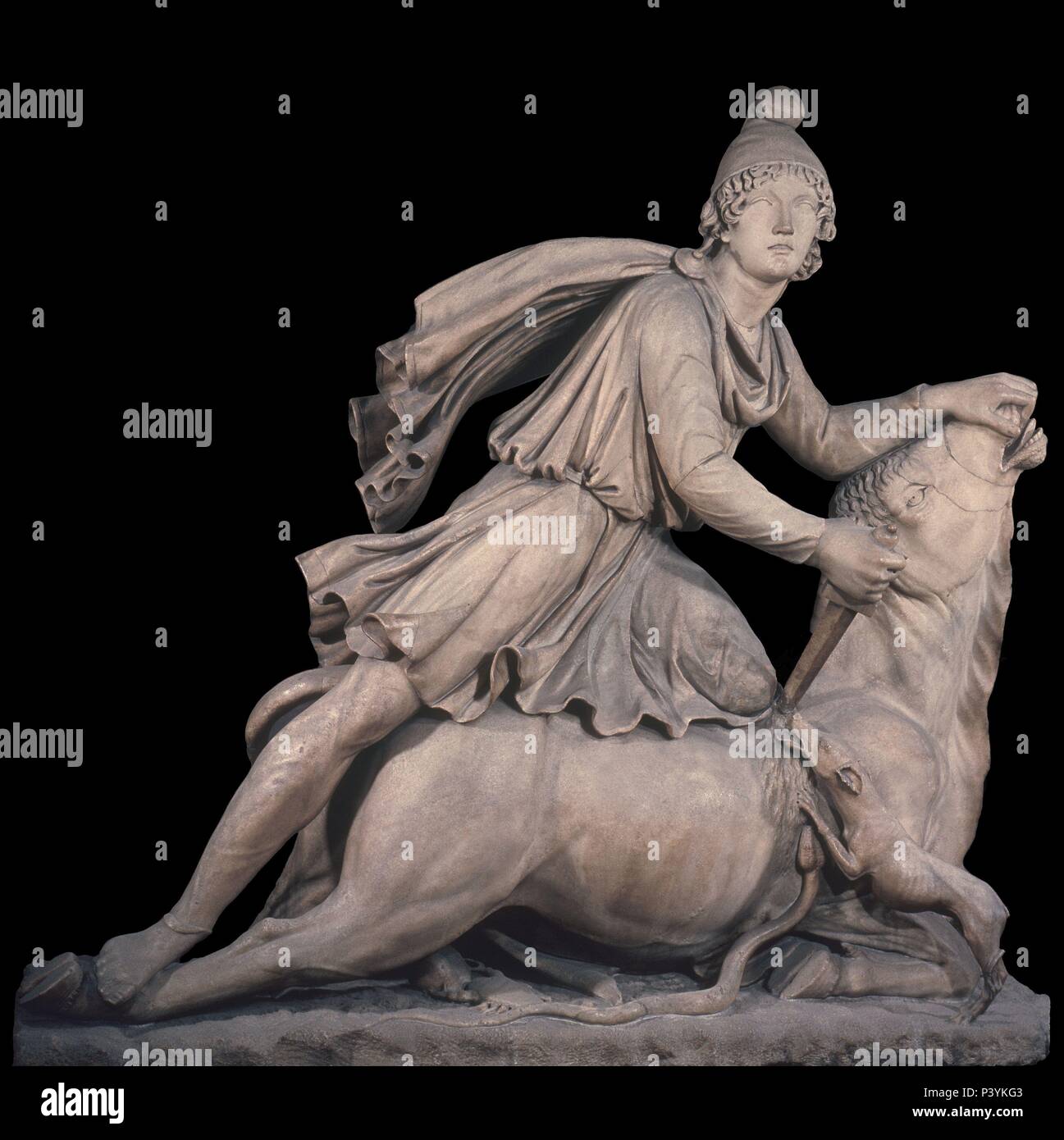 MITHRA TAUROCTONO DEGOLLANDO EL TORO SOLAR - SIGLO II - MARMOL - 133 CM ...