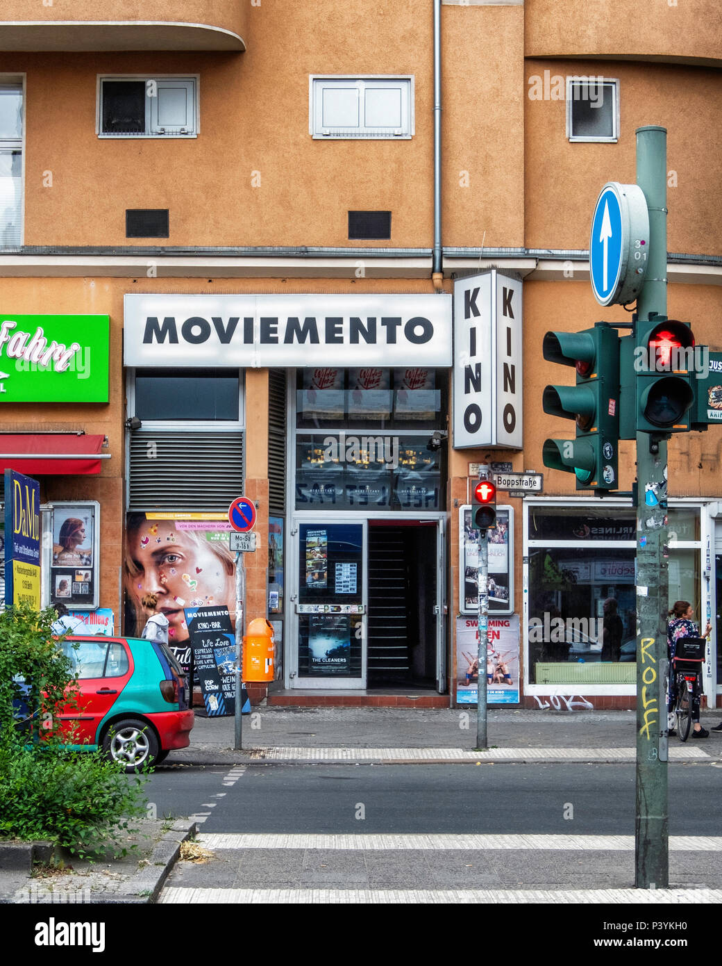 Moviemento Kino, Cinema established 1907. Building Exterior with movie ...