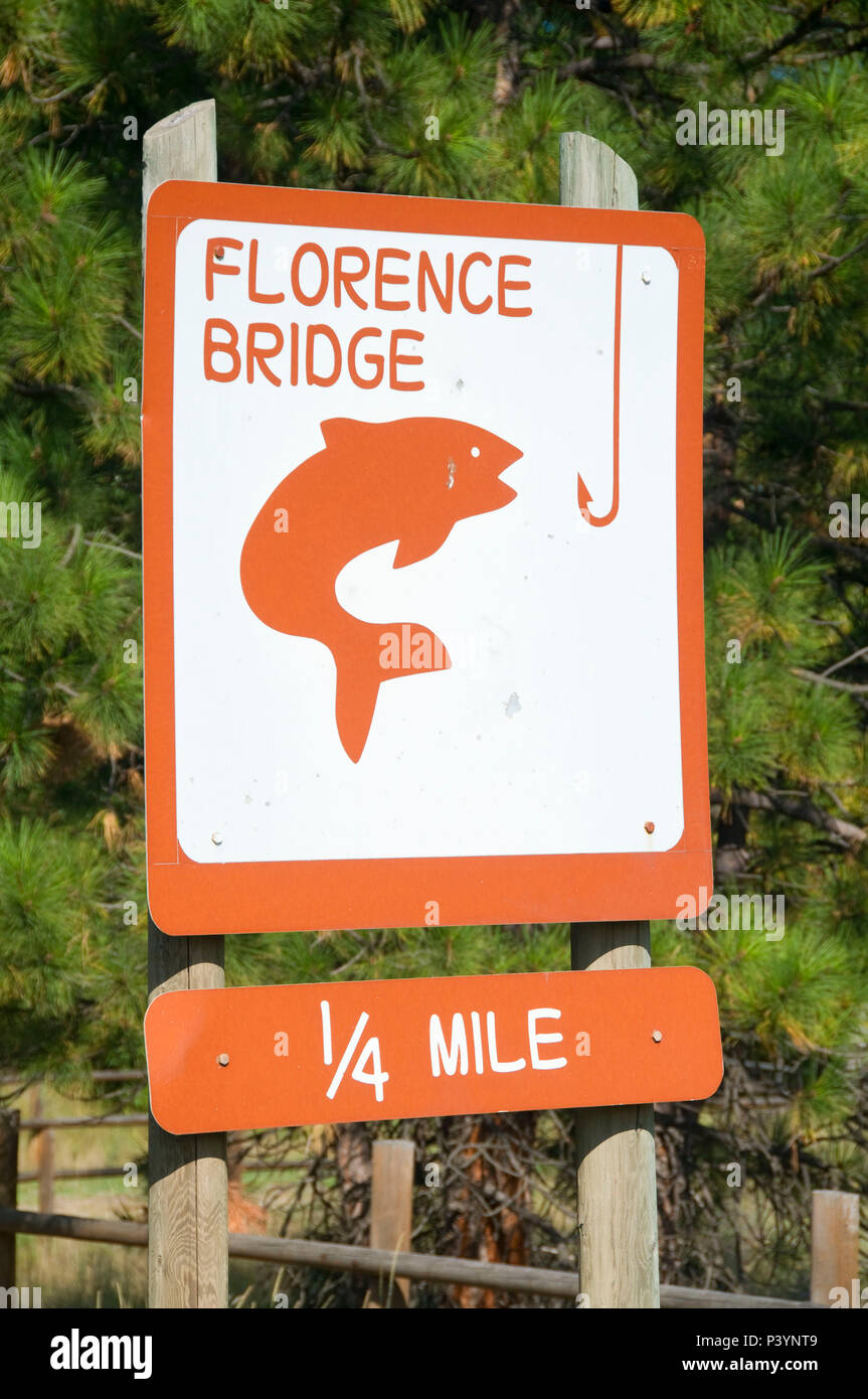 Entrance sign, Florence Bridge Fishing Access Site, Ravalli County ...