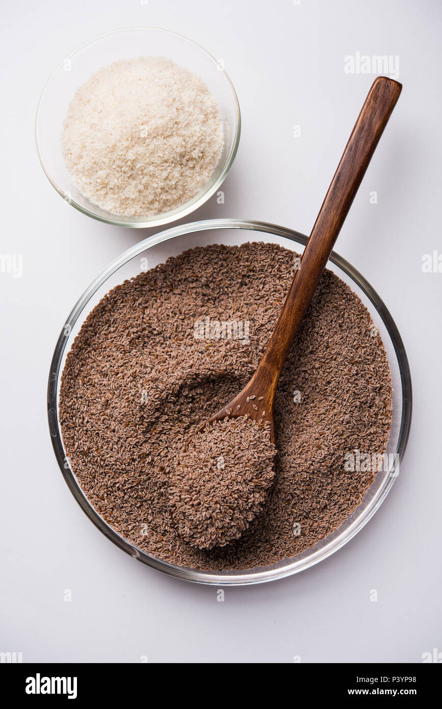Psyllium husk or isabgol which is fiber derived from the seeds of ...