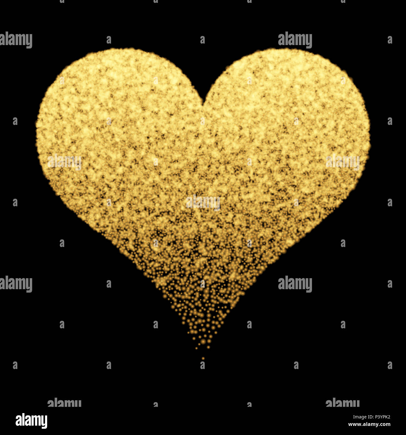 Decorative background with gold sparkle heart design Stock Photo - Alamy
