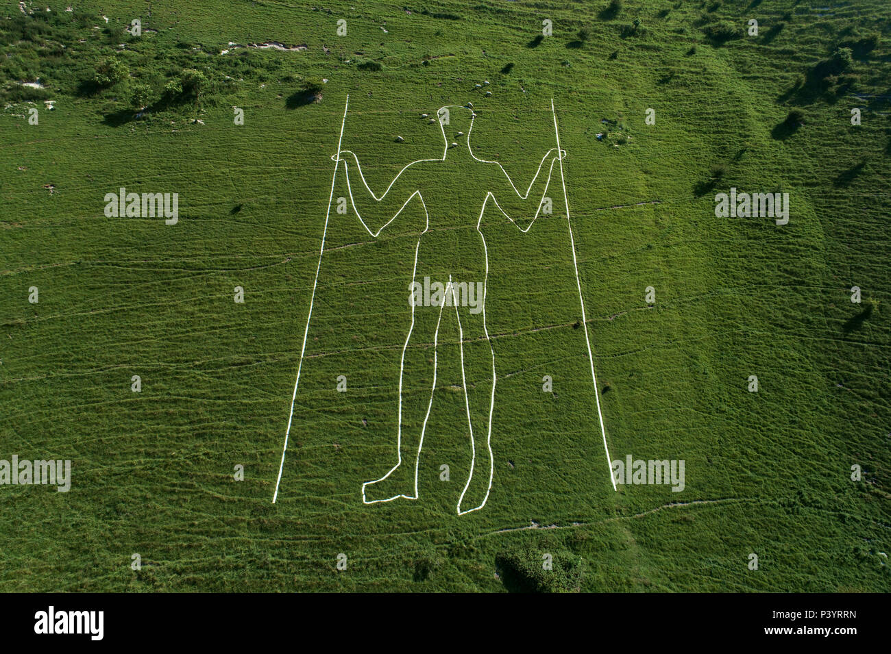 Long Man of Wilmington Chalk Figure Stock Photo - Alamy
