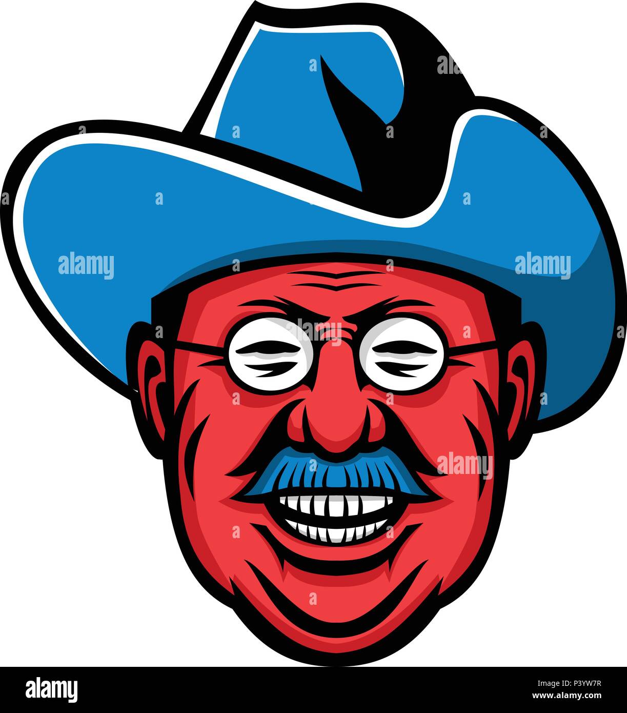 Mascot icon illustration of head of Theodore Roosevelt, American ...