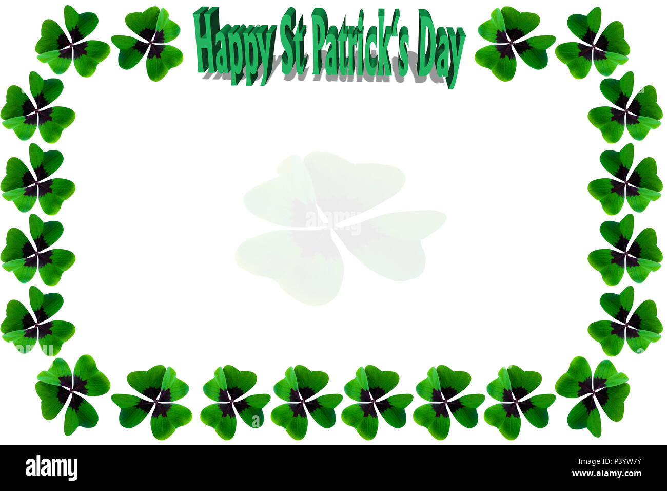St. Patrick's Day Postcard / Congratulation Card with Shamrock Frame ...