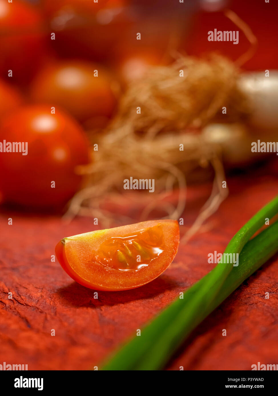 Spring onion red tomatoes hi-res stock photography and images - Alamy