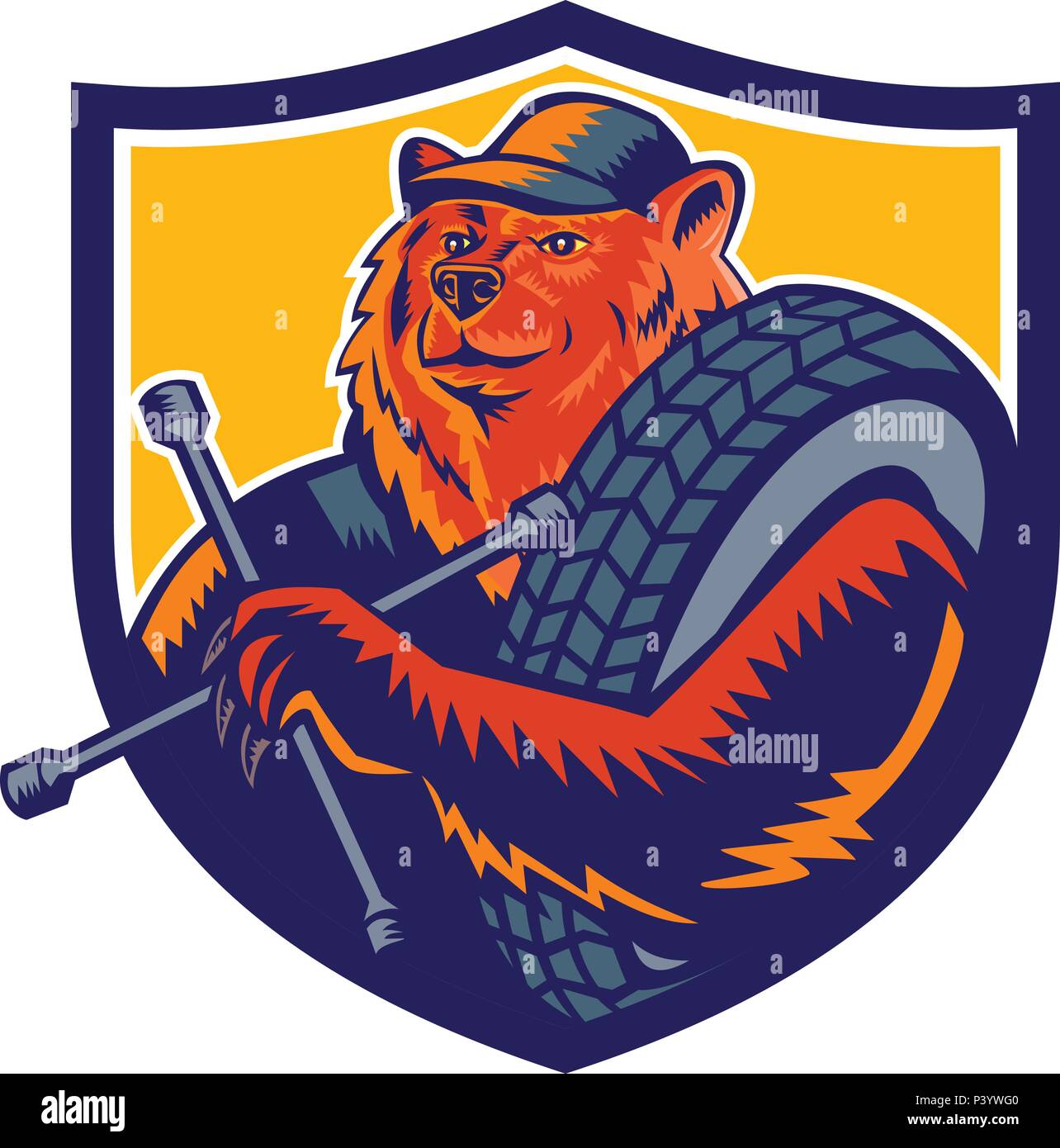 Tyre man inside Stock Vector Images - Alamy