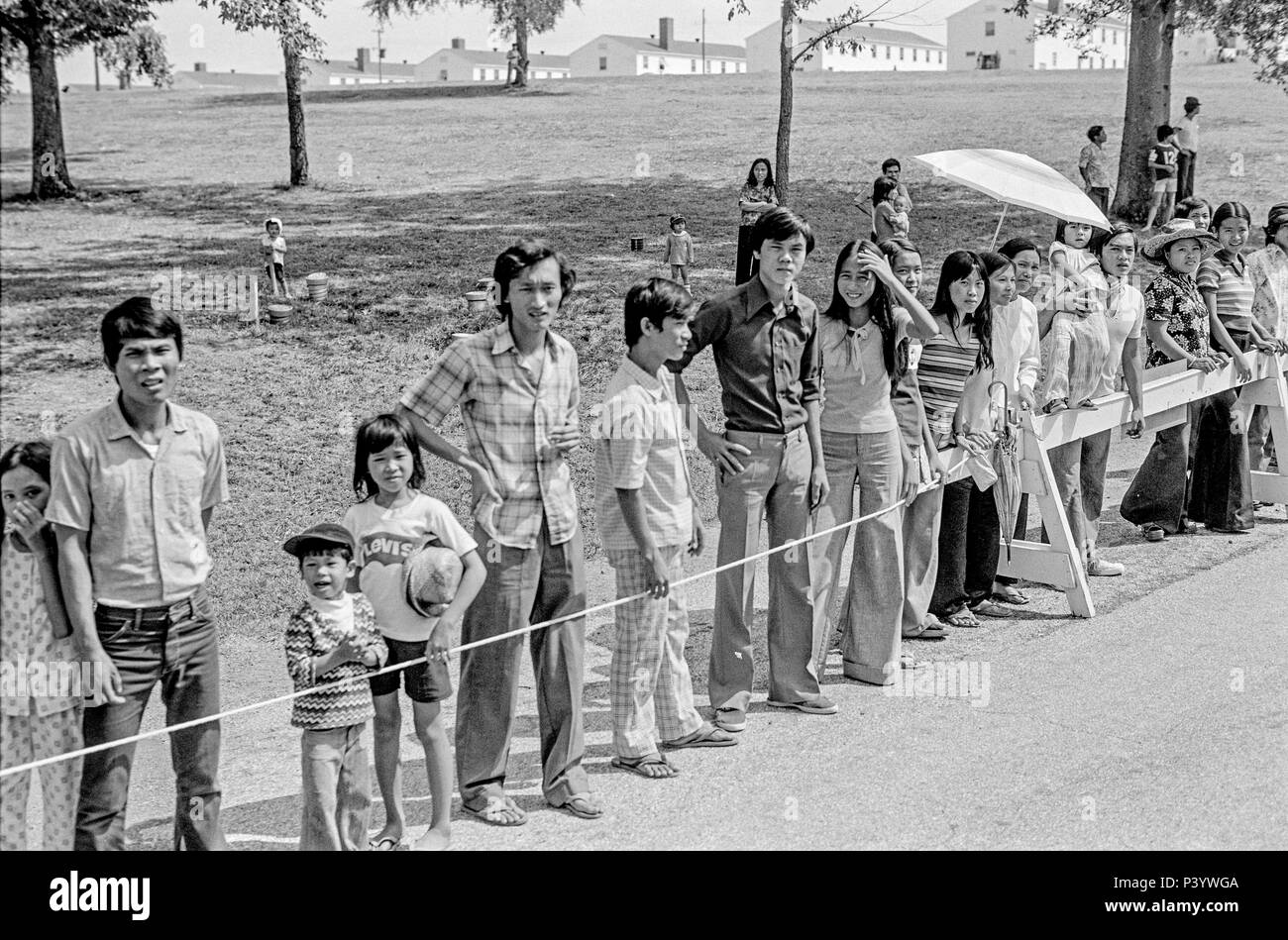 FORT SMITH, AR, USA - AUGUST 10, 1975 -- A section of a long line of ...