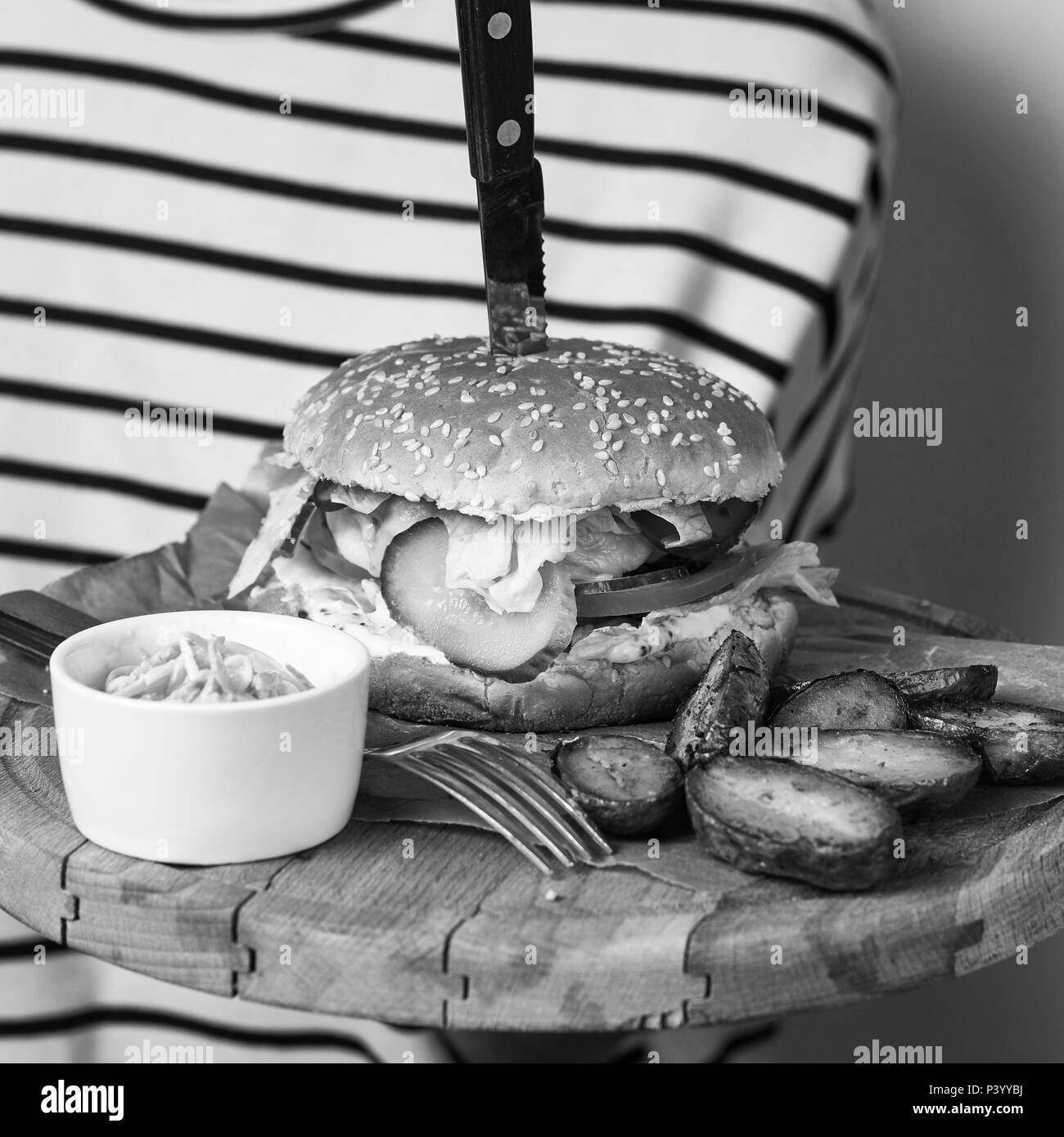 Recipe serving Black and White Stock Photos & Images - Alamy