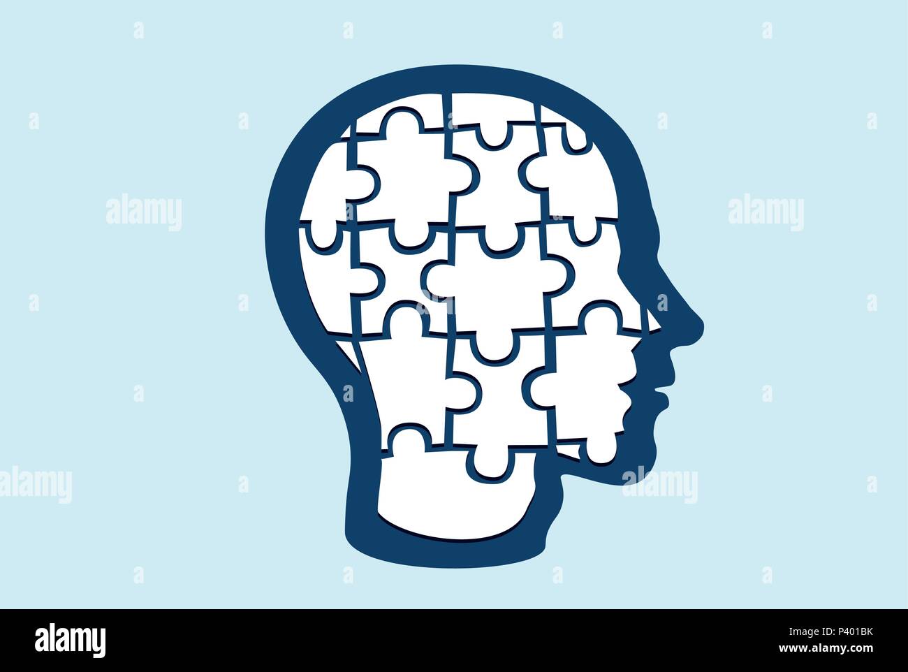 puzzle shaped head Stock Vector Image & Art - Alamy