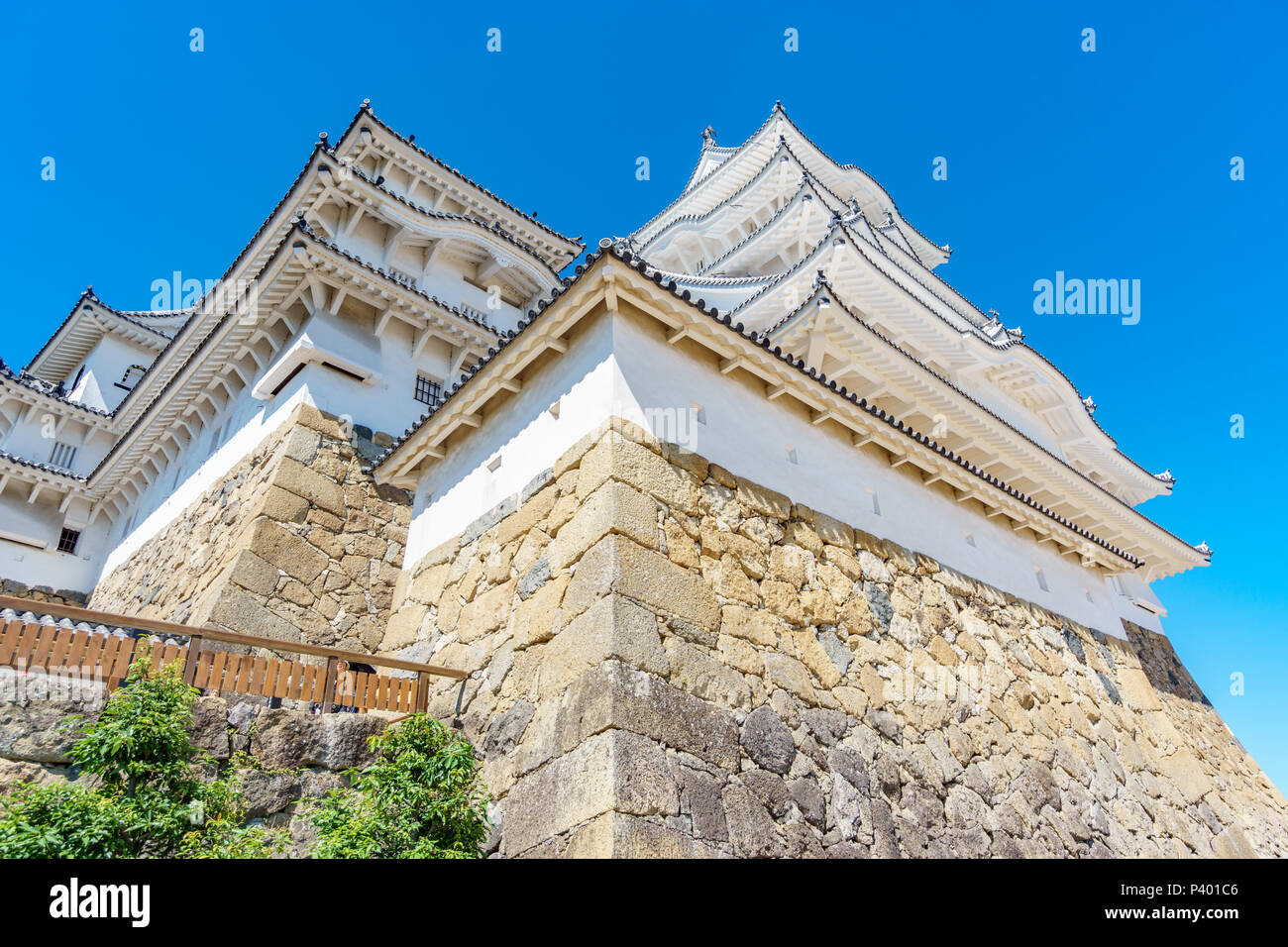 Himeji castle corner worms eye view, Japan Stock Photo - Alamy